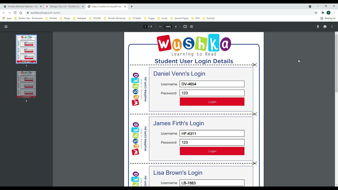 Wushka How-To - Share Student Login Details - YouTube