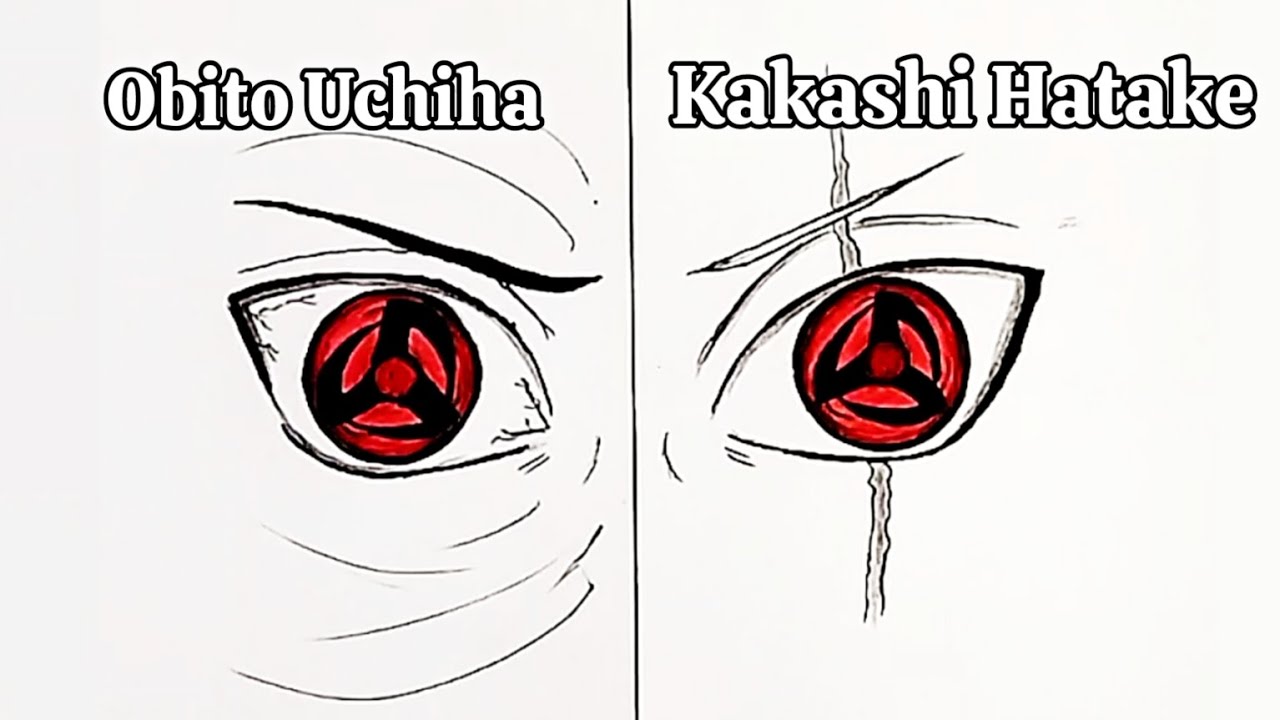 How To Draw Obito Uchiha And Kakashi Hatake Mangekyou Sharingan Eye ...