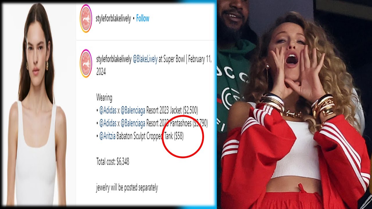wow !!! Blake Lively paired this $58 tank top at Super Bowl 2024 ...