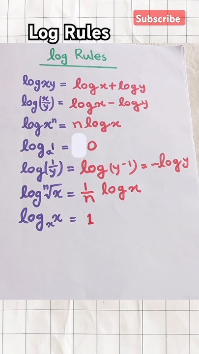 Log Rules. #maths ##logarithm #rules #education #shortsfeed - YouTube