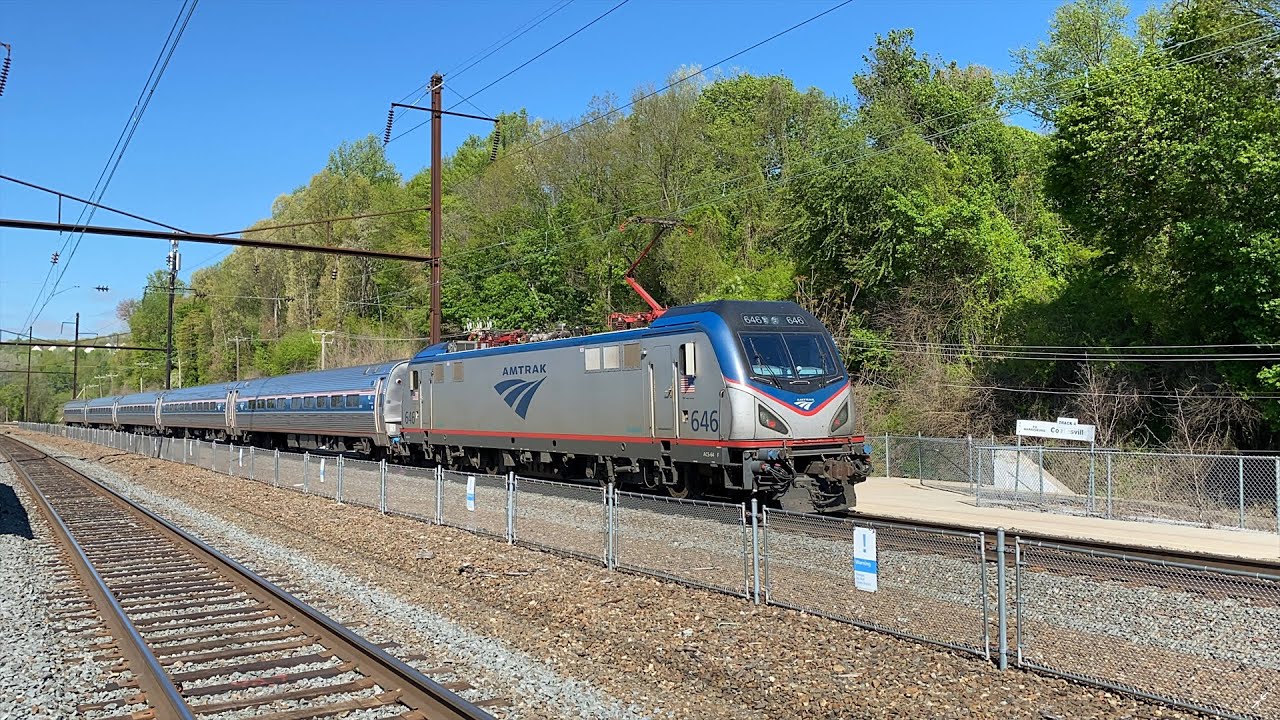 Pair of Amtrak Keystone Service Trains in Coatesville, PA (5/11/22 ...