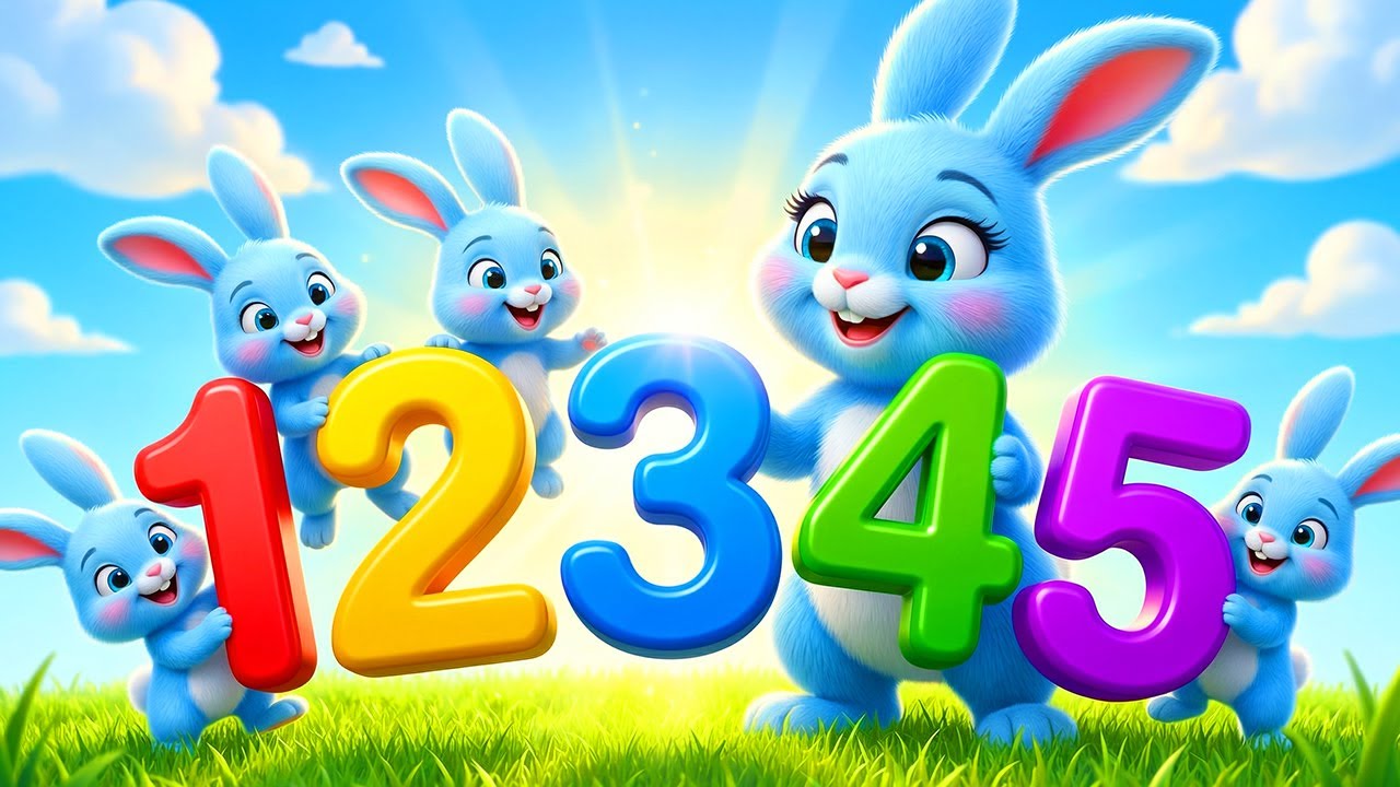 Five Little Bunnies 🐰 Counting 1 to 5 | Fun & Happy Kids Song - YouTube
