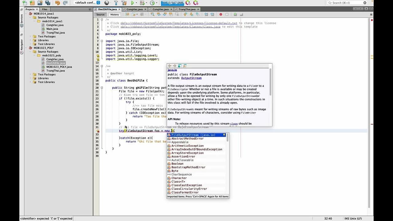 [JAVA] Java 2- P3- Đọc - ghi đối tượng công việc xuống file dạng byte - YouTube