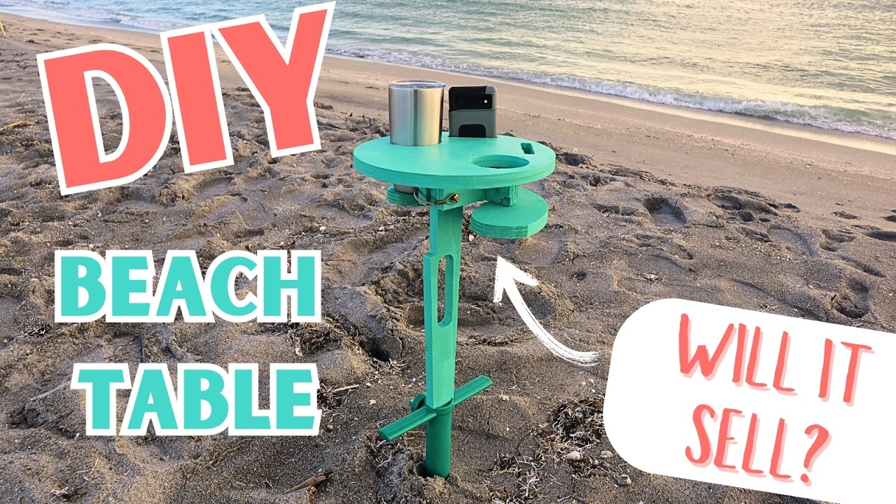 DIY Portable Beach Table: Perfect for Your Beach Days! - YouTube