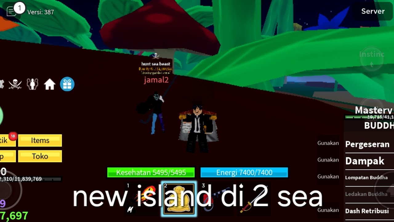 new island di second sea - roblox blox fruit - YouTube
