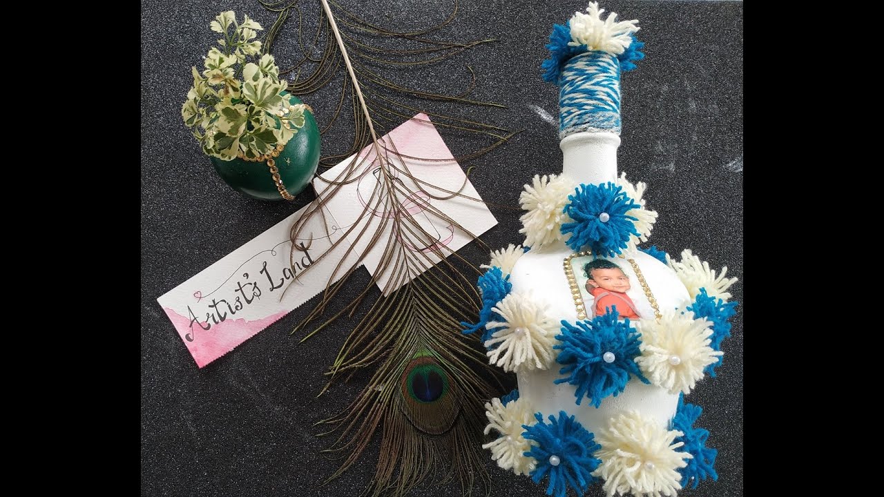 #bottleart Photo Bottle Art/Bottle Art Using Woolen Thread - YouTube