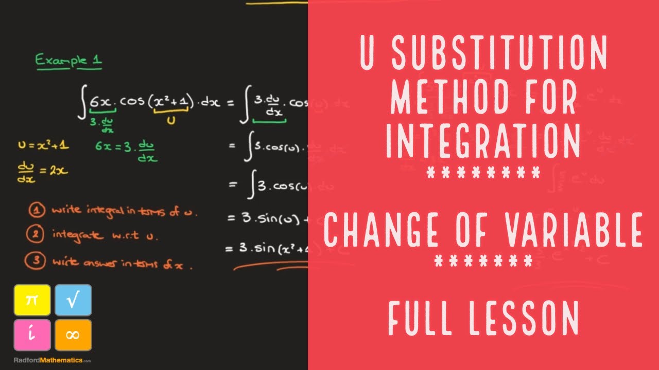 U Substitution for Integration - Change of Variable for Integrals ...