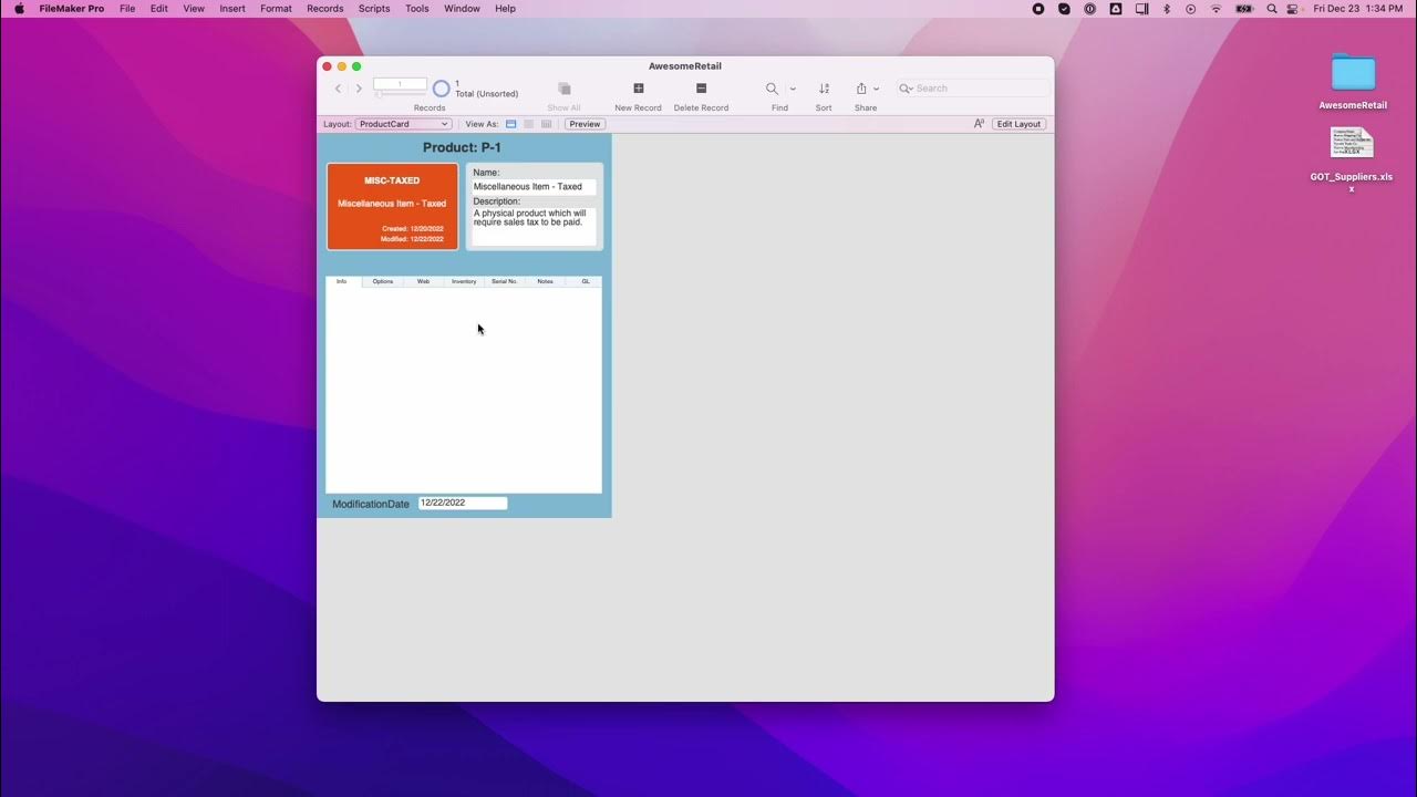 Claris Filemaker - Creating a Retail Point of Sale/CRM - 4. Product Card Design pt2 - YouTube