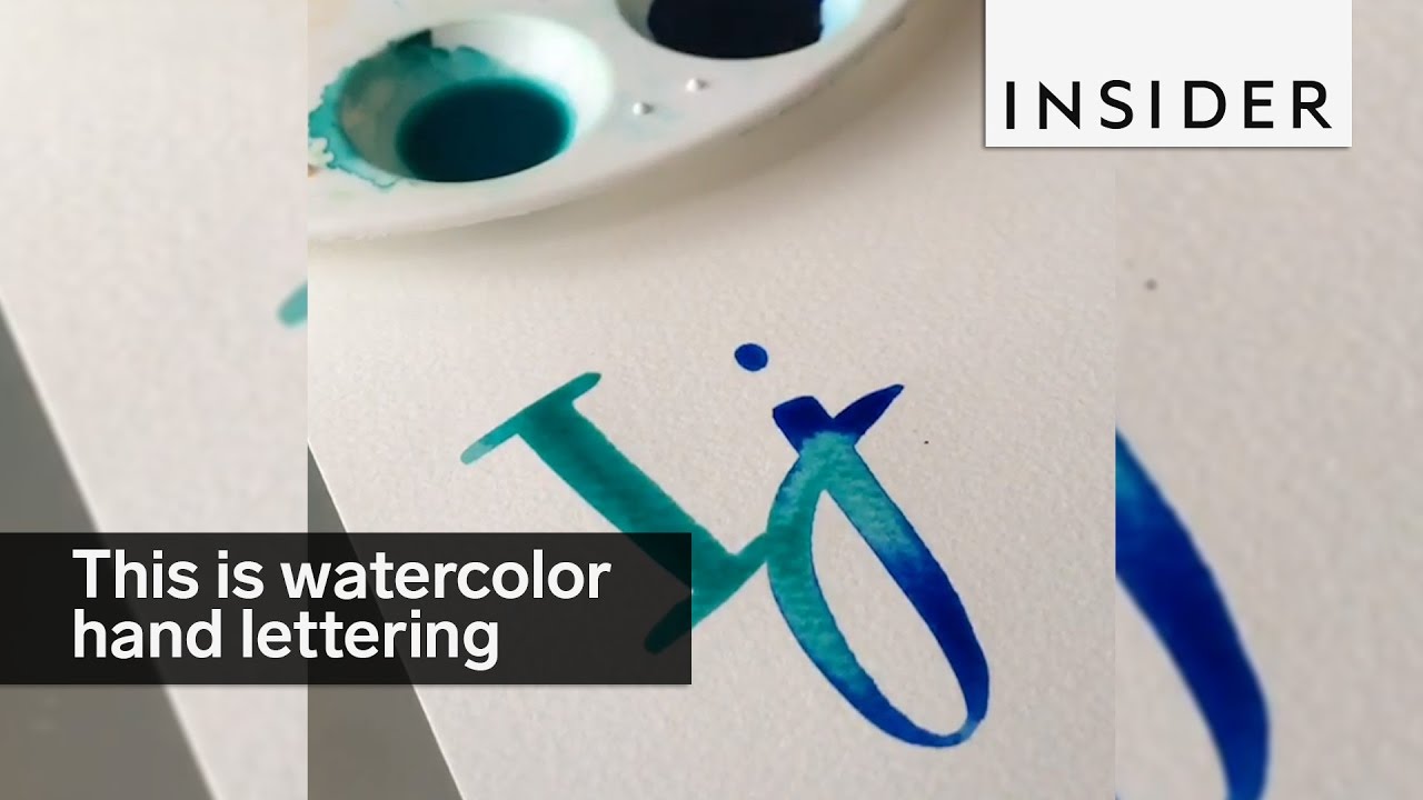 This artist does watercolor hand lettering - YouTube
