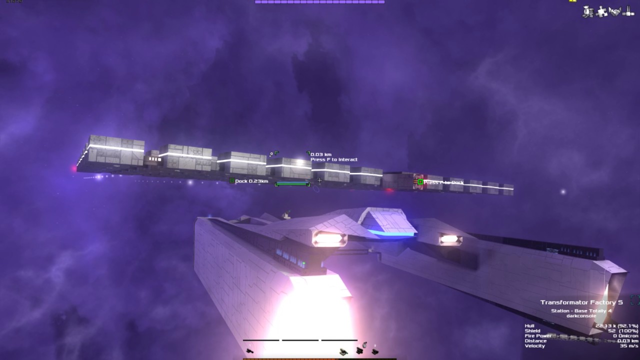 [avorion] tugging a station with a tractor turret - YouTube