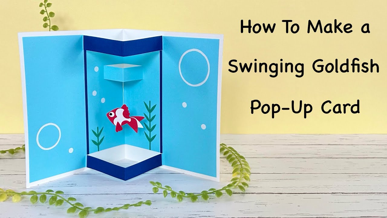 How to make a swinging goldfish Pop-up Card / 金魚が揺れるポップアップカード - YouTube