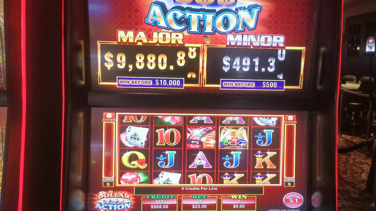 Dollar Action slot machine wins Minor progressive jackpot chasing the ...