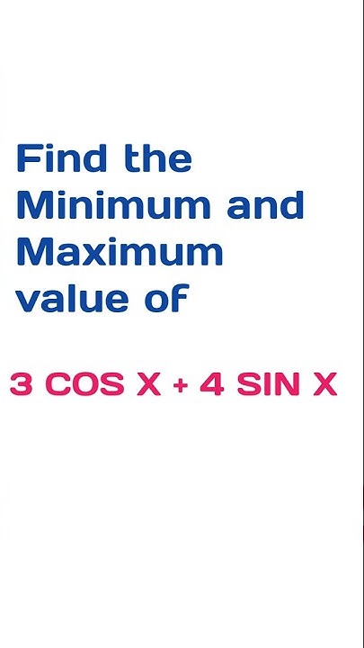 how to find the maximum and minimum value #trigonometry #trikonamiti #maximum #minimum - YouTube