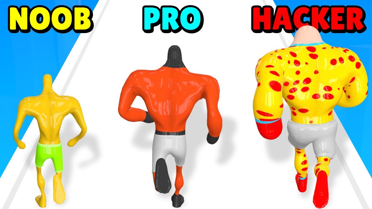 NOOB vs PRO vs HACKER in Big Man Race 3D - YouTube