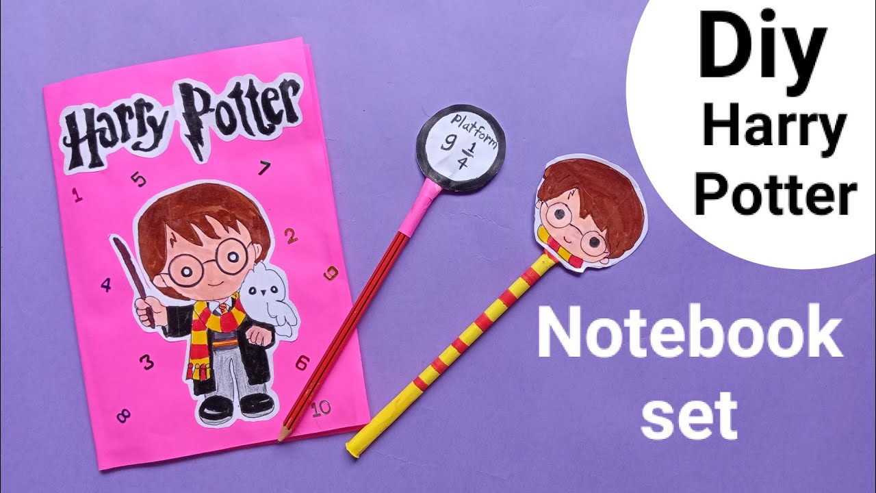 DIY Harry Potter notebook set/ how to make notebook/school supplies/pen ...