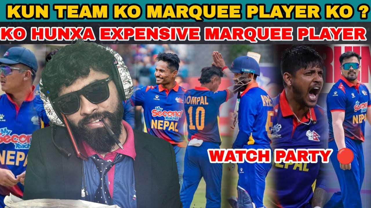 NPL TEAM MARQUEE PLAYER BIDDING 🔴 LIVE WATCH PARTY : KUN TEAM KO ...