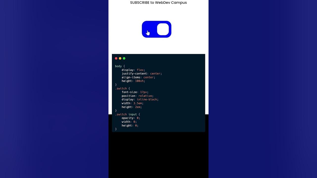 Creative Toggle Button Animation using HTML CSS - YouTube