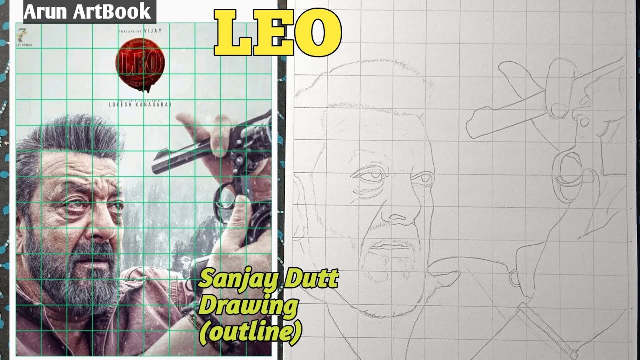 LEO Movie Sanjay Dutt Drawing Easy / LEO Glimpse of Antony Das / Grid ...