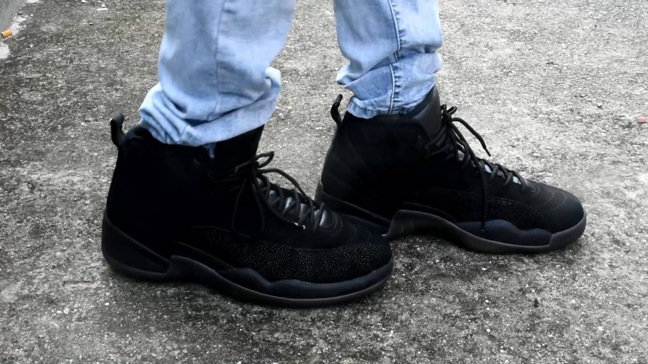 AIR JORDAN 12 All Black OVO SIZE 7-13 - YouTube