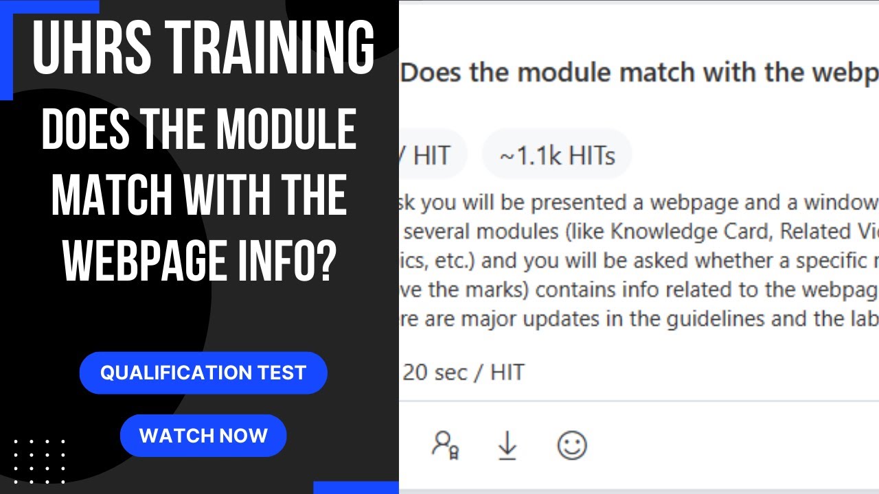 UHRS Training - Does the module match with the webpage info - YouTube