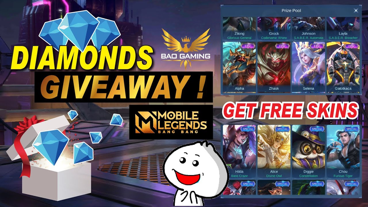Mobile Legends GIVEAWAY DIAMONDS and CHANCE TO GET FREE 2 Skins or ...