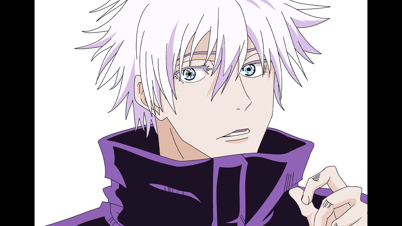 How to draw Gojo Satoru from Jujutsu Kaisen in MS Paint - YouTube