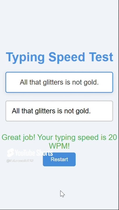 Typing Speed Test App Using Html Css Bootstrap And Javascript Viralnow Shorts Freesourcecode