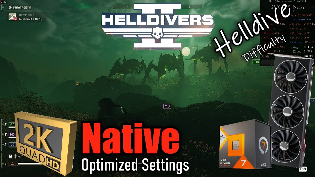 7900 XTX 🖥️ 7800X3D 🎮 Helldivers 2 @ 1440p Native TAA + Optimized Settings | Angel's Venture ...