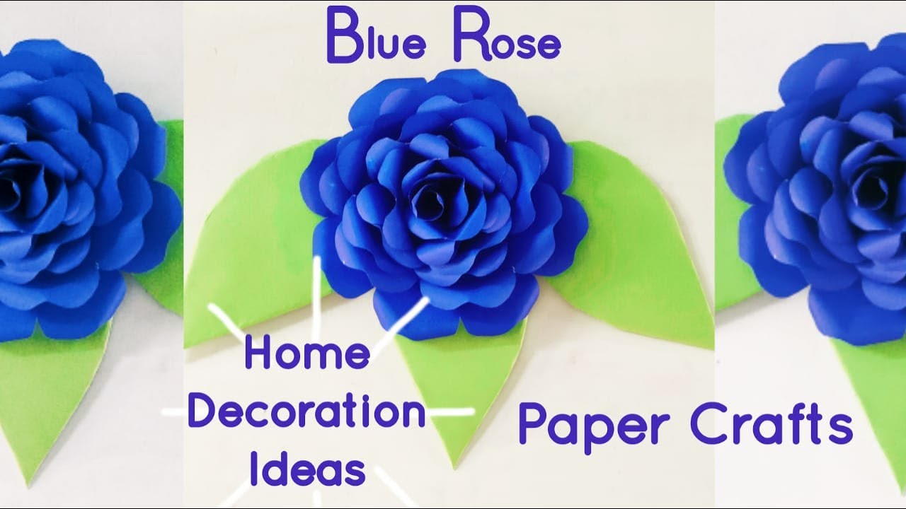 PAPER ROSE WALL HANGING - BLUE ROSE - PAPER CRAFTS FOR HOME DECORATION ...