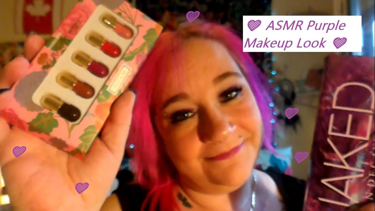 💜 ASMR Purple Makeup Look 💜 - YouTube