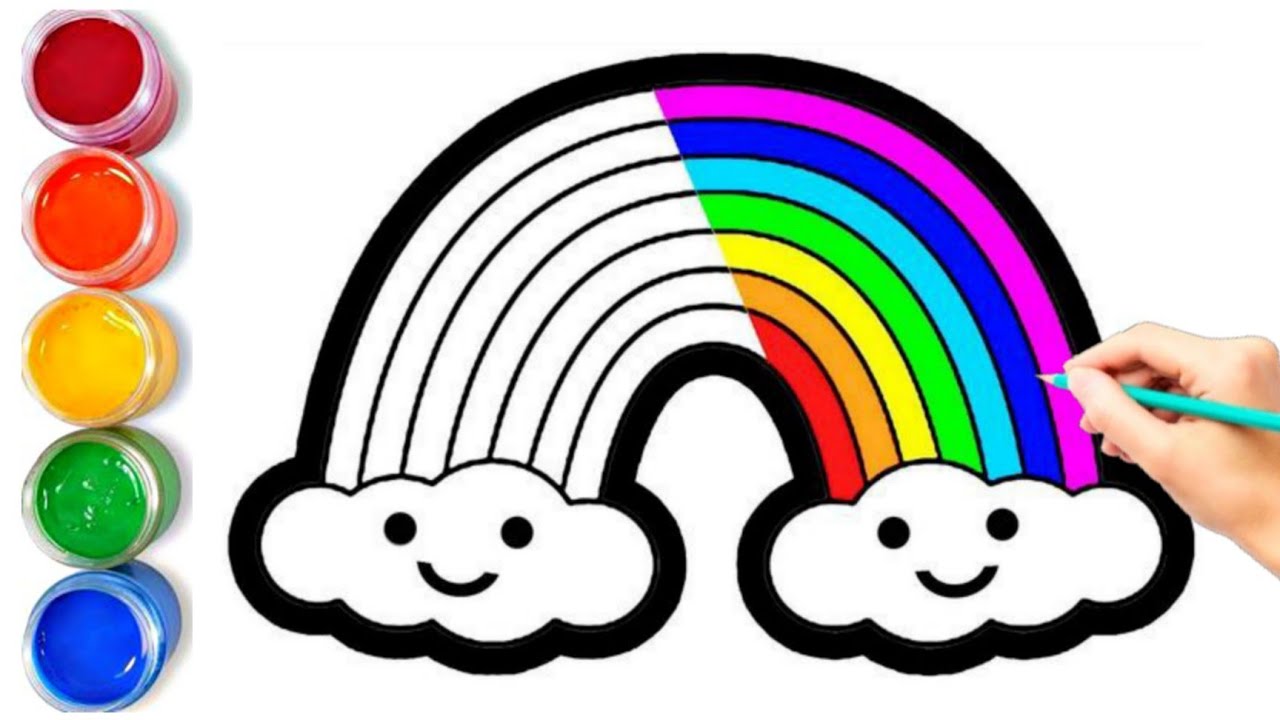 How to draw easy rainbow drawing | easy drawing step by step for kids ...