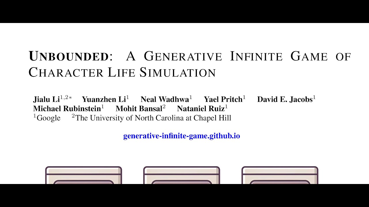 Unbounded: A Generative Infinite Game of Character Life Simulation ...