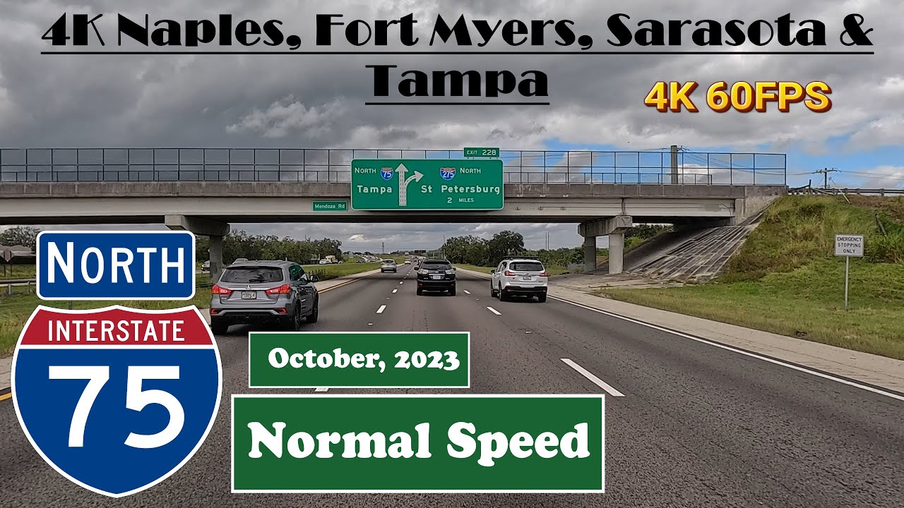 4K Naples, Fort Myers, Sarasota & Tampa ASMR. I 75 North Interstate 75 ...