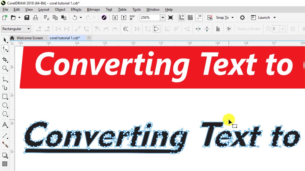 Coverting Text to the Curve in Coreldraw - YouTube
