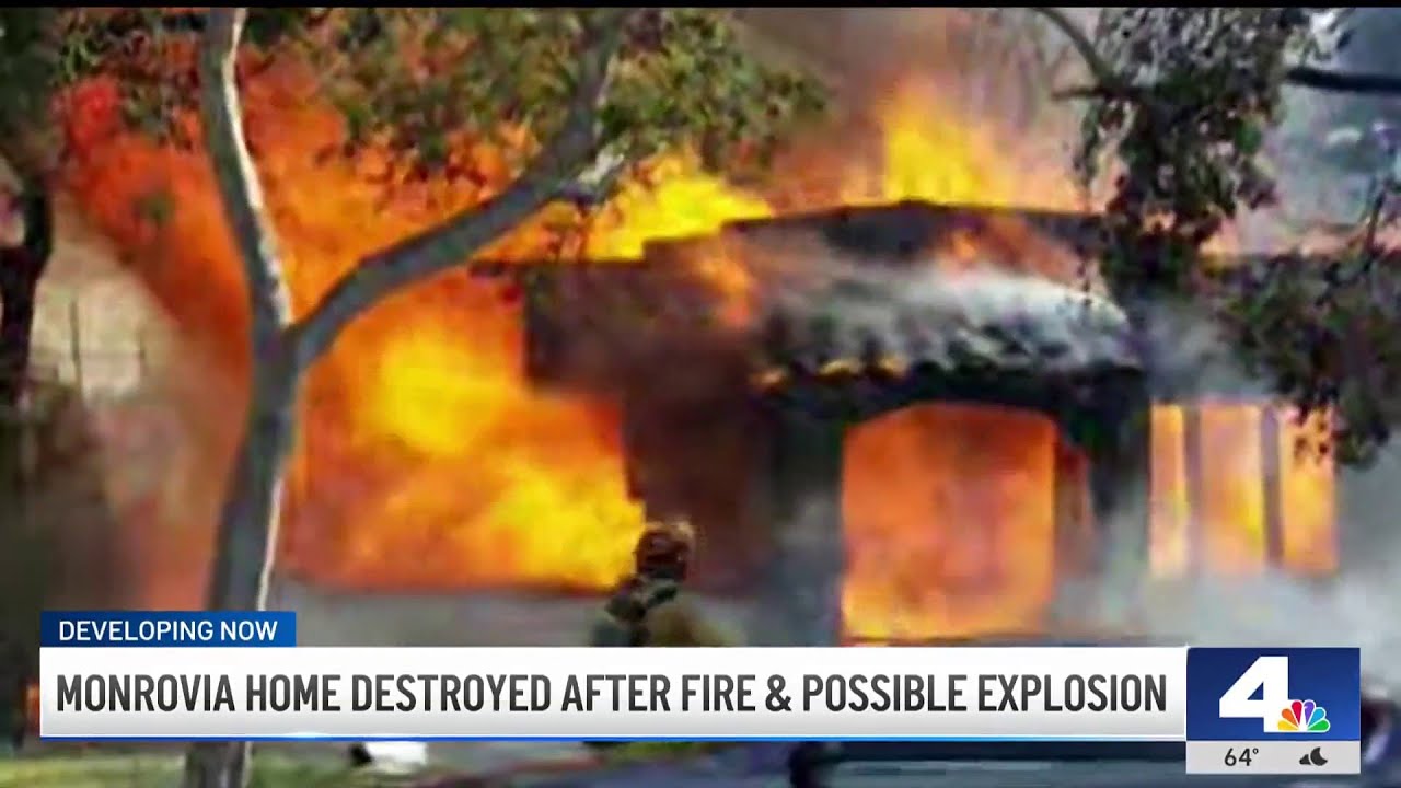 Monrovia home destroyed by possible explosion - YouTube