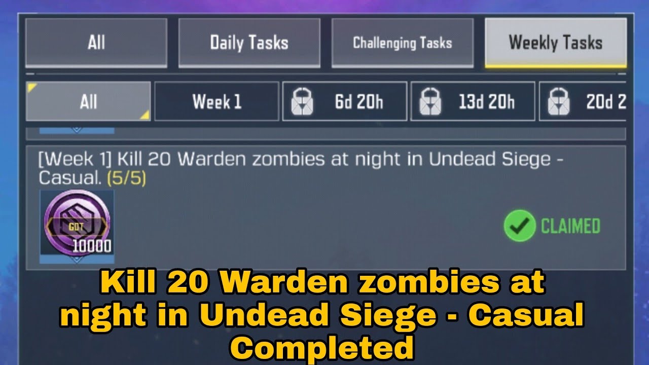 Kill 20 Warden Zombies at night in Undead Siege - Casual | Zombies Mode ...