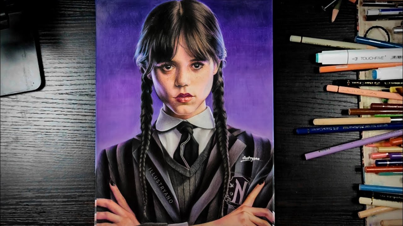 Drawing Wednesday | Jenna Ortega - YouTube