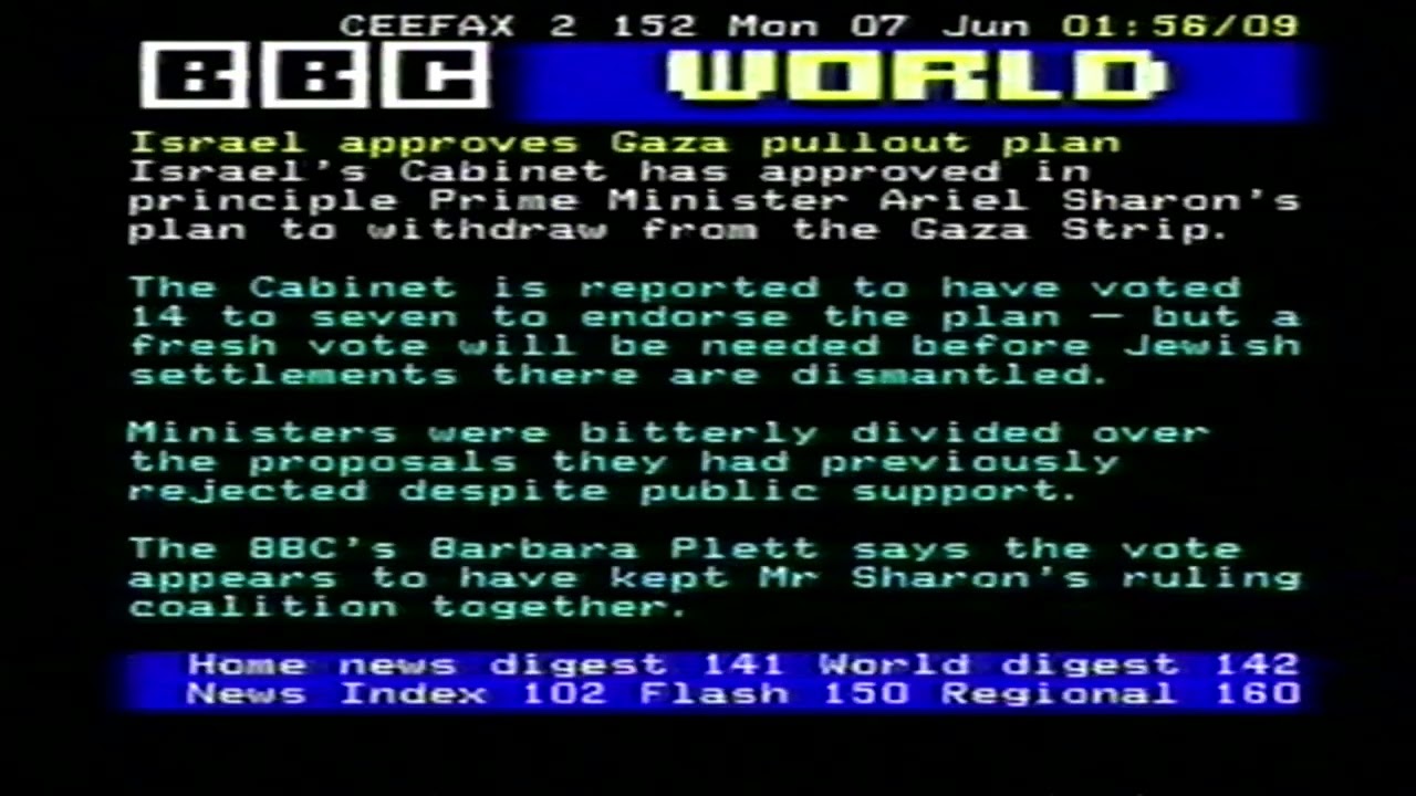 bbc2 into ceefax teletext pages vhs (with music ) - YouTube