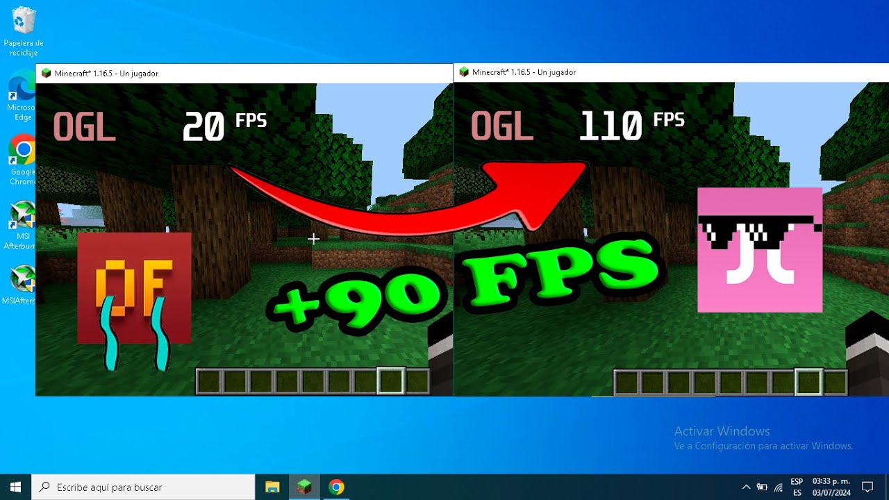+100 FPS en MINECRAFT con solo 4GB de Ram!! #minecraft #fps #mods - YouTube