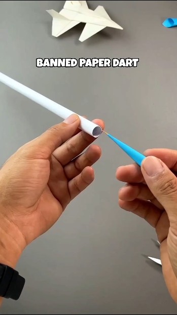 how to make a paper blow gun new paper plane - YouTube