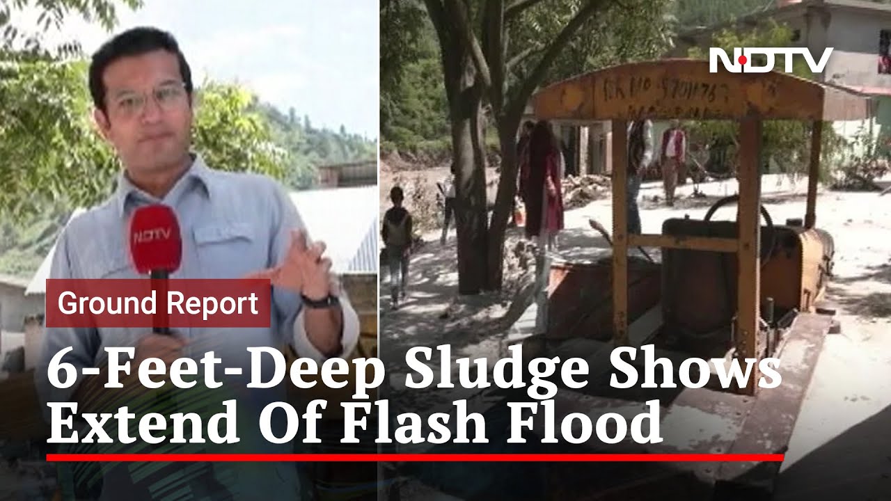 Himachal Flash Floods: Road Roller Submerged In 6-Feet-Deep Sludge In ...