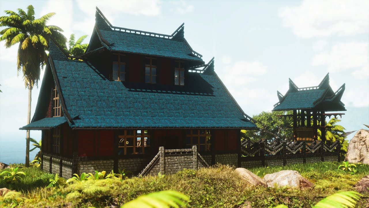 Japanese Base + Dino Pen | Build Tutorial | ARK: Survival Ascended ...