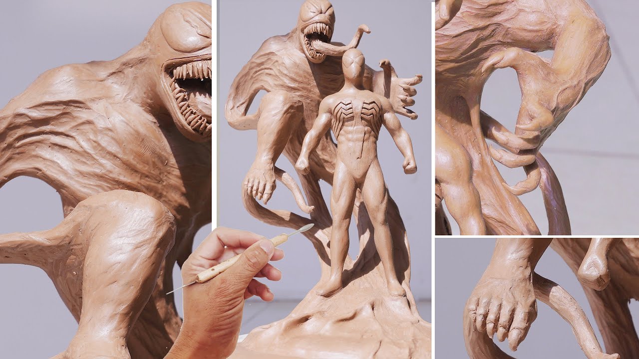 Venom vs Spider Man – Two Sides, One Soul Clay Sculpture Timelapse ...