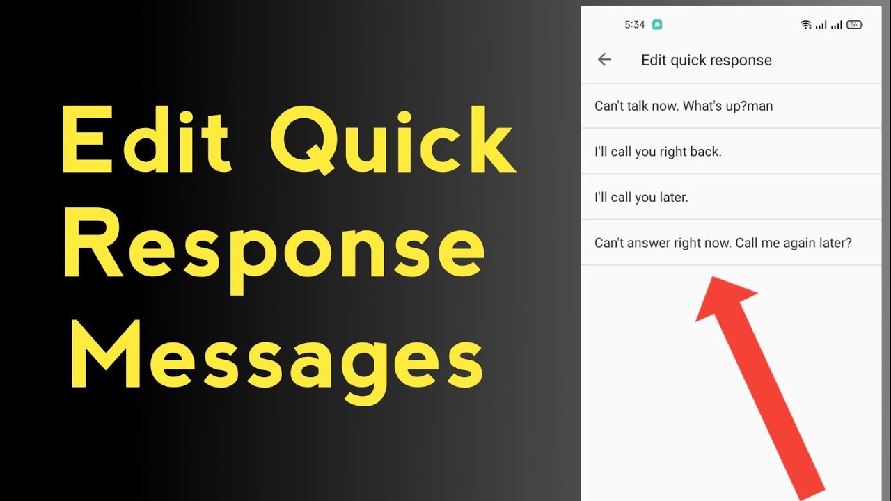 How To Edit Quick Response Messages On Android Phone - YouTube