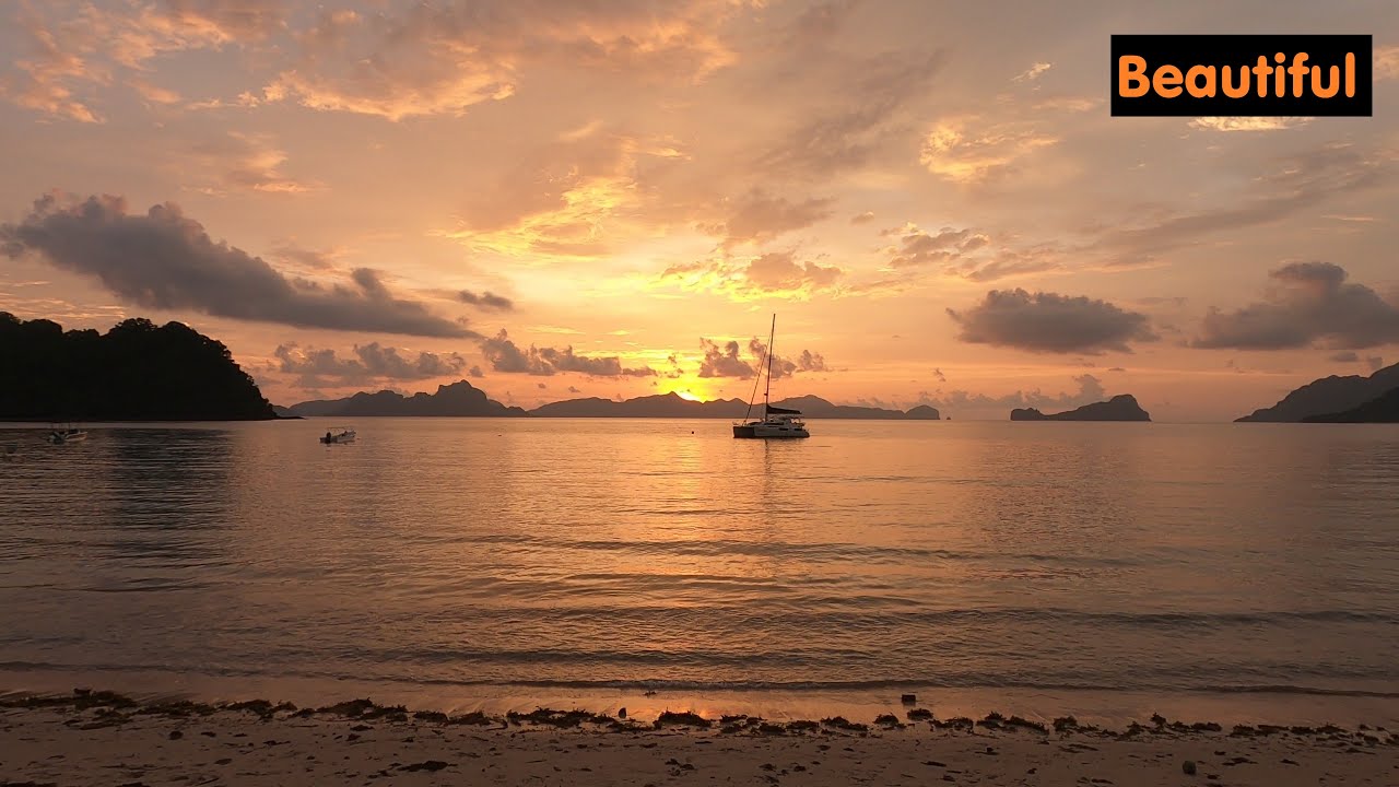 Las Cabanas Beach Resort | Beautiful Sunset | El Nido Palawan - YouTube