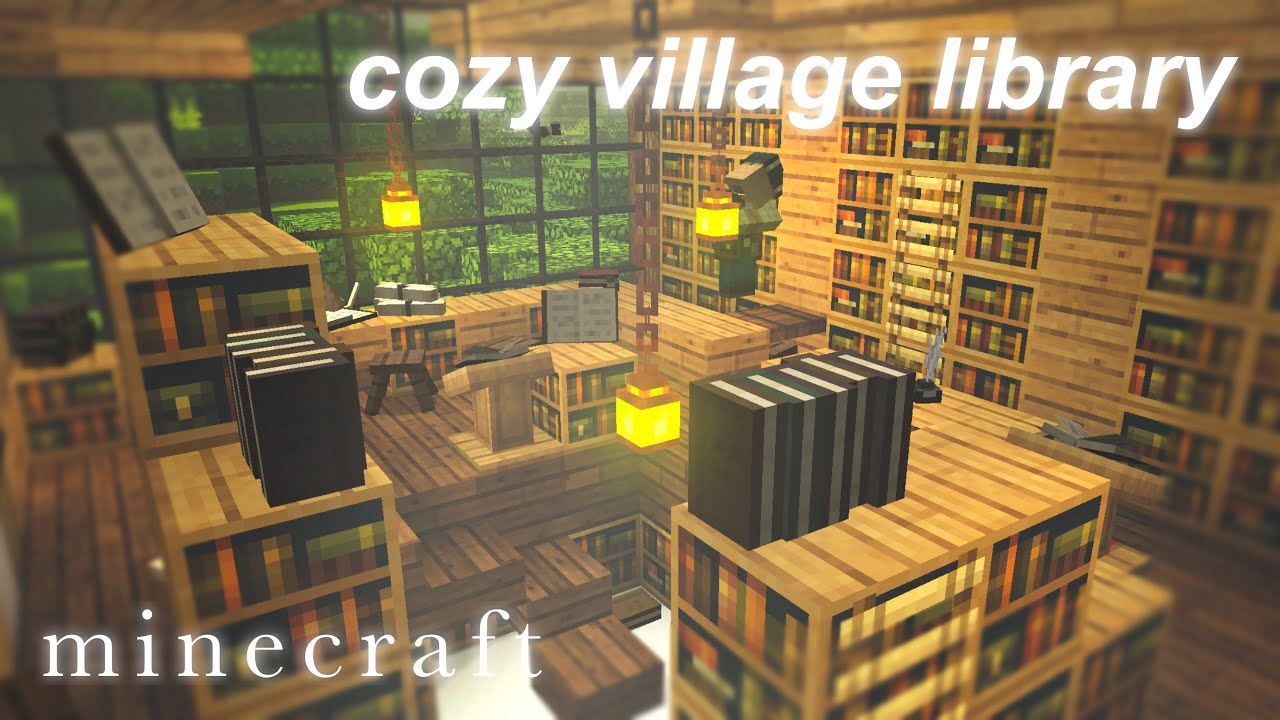 [Minecraft] Cozy Village Library 📚 🌳| Mizuno’s 16craft Texture Pack ...