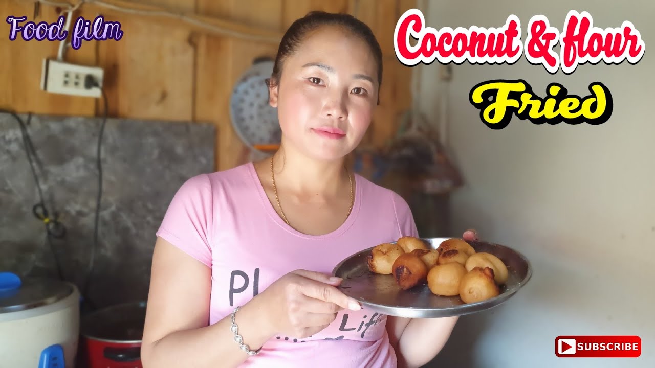 Mom cooks coconut with flour - YouTube