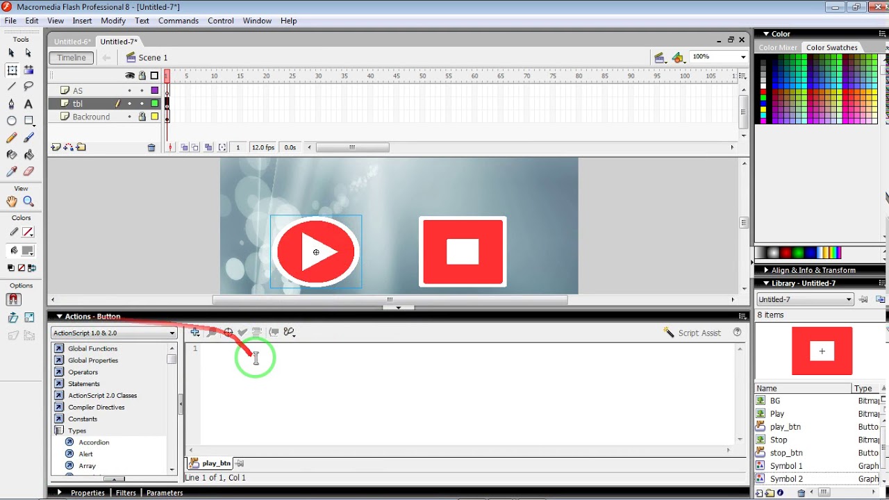 Turorial Cara Membuat Tombol Play, Stop music di Macromedia 8 - YouTube