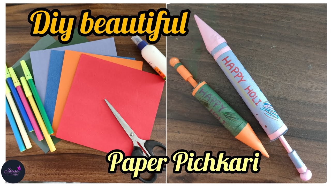 How to make Pichkari/paper Pichkari/DIY paper crafts - YouTube