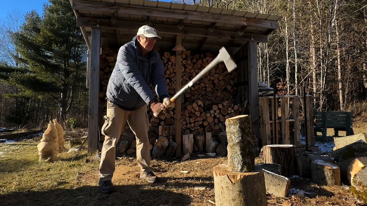 Splitting Firewood With An Axe / Fiskars 36” Super Splitting Axe - YouTube